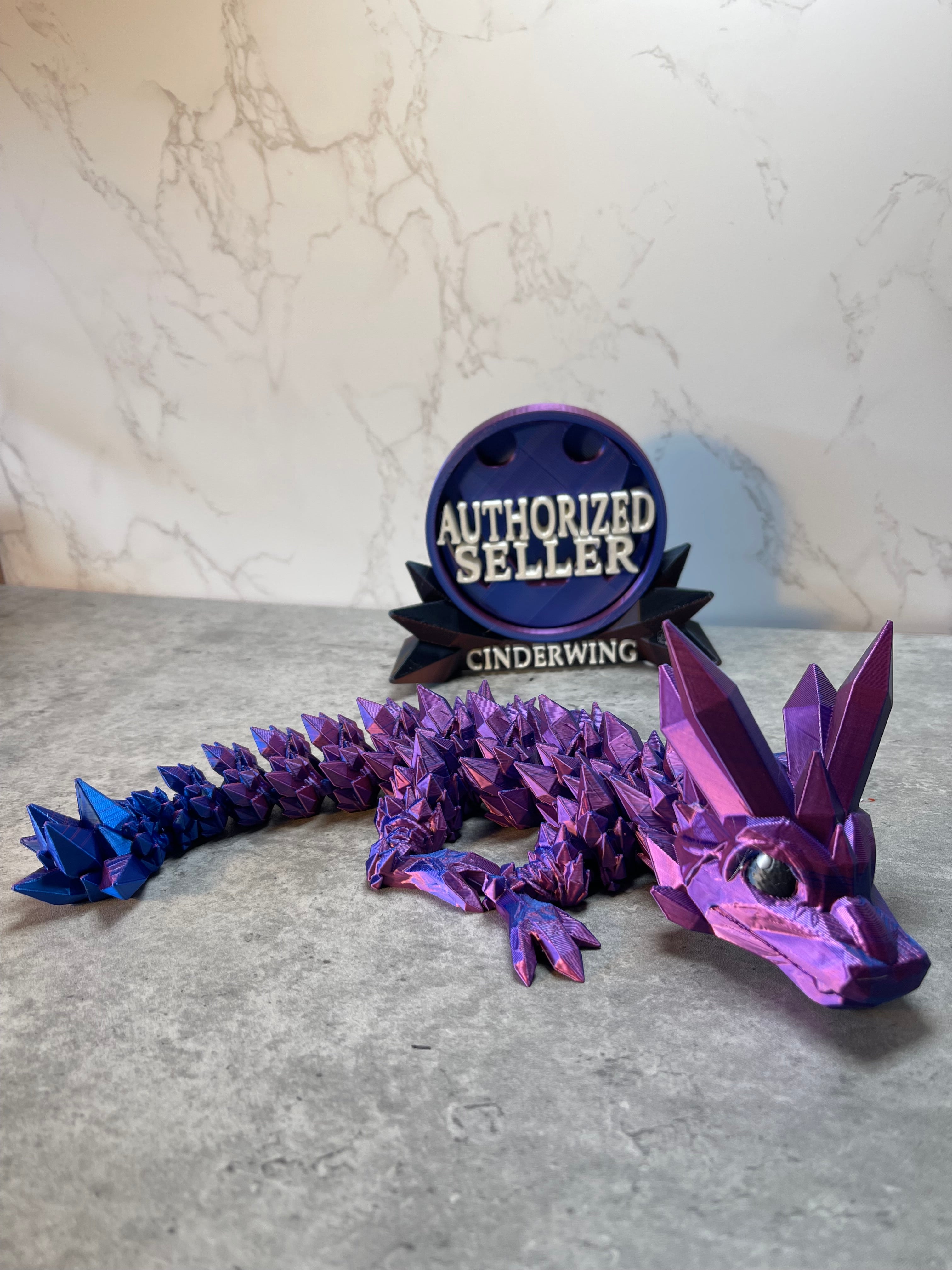 Cinderwing- Baby Crystal Dragon Blue/Purple 30cm/12inch