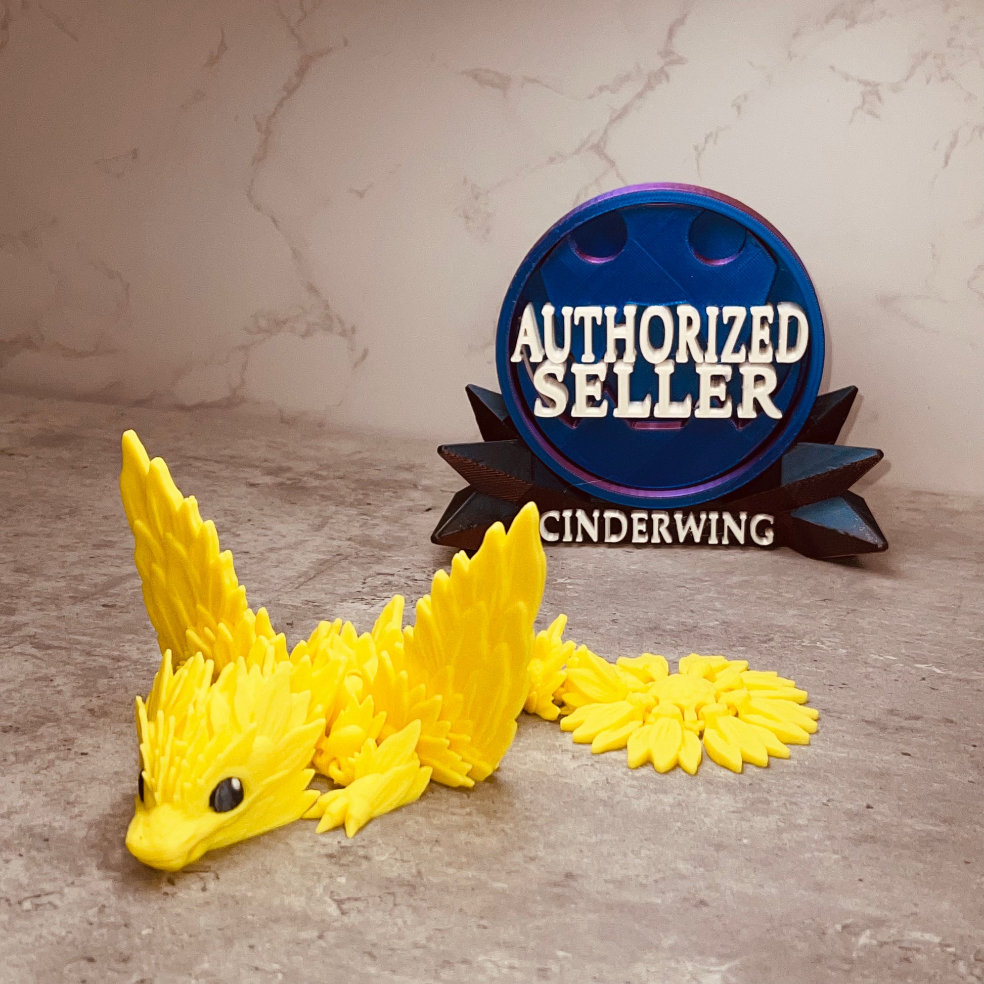 Sunflower dragon with Wings 18cm/7inch | Lainleys3dprinting